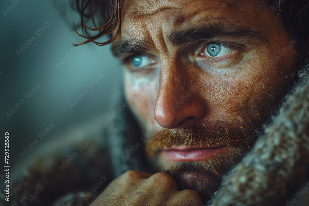 A raw image of a person in deep thought, showcasing the complexity of ...
