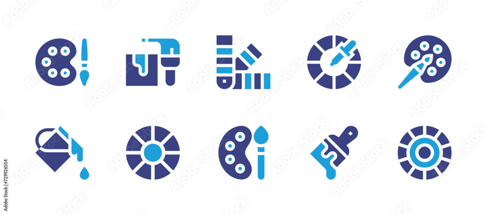 Colorful icon set. Duotone color. Vector illustration. Containing ...