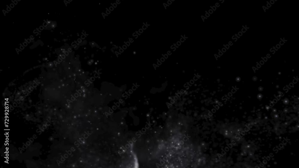 Snow dust particles fly in slow motion in the air lingering slowly ...