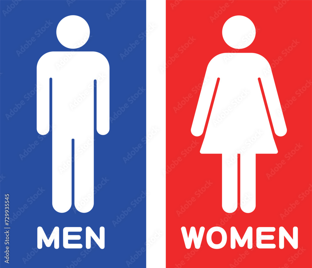 トイレマーク 男女 英語 標識 ベクターイラスト素材 Stock Vector | Adobe Stock