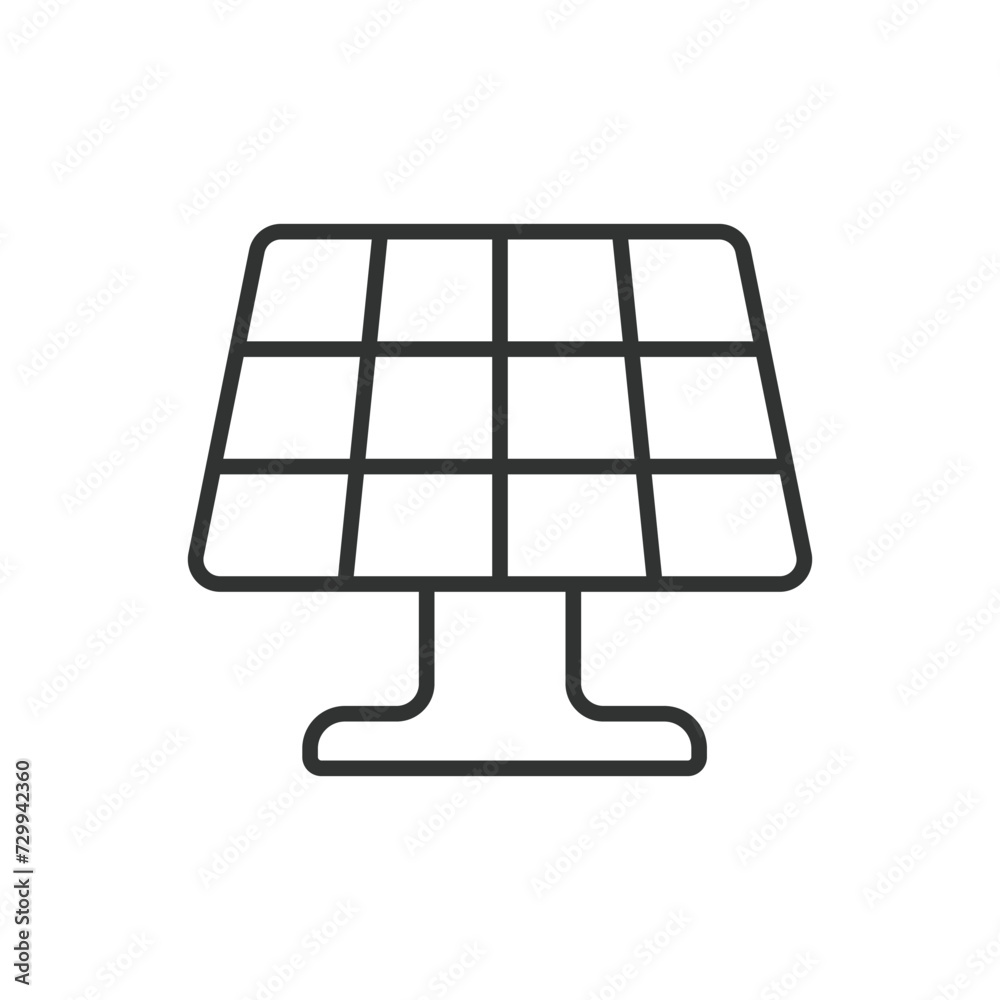 Solar panel icon in line design. Panel, sun, power, renewable ...