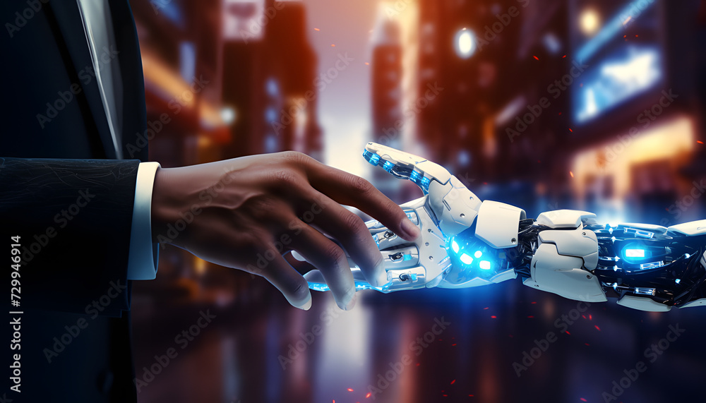 ai robots hold hands with humans showing the learning and transfer of ...