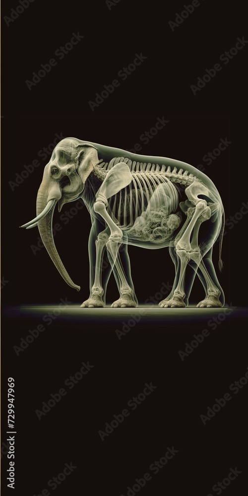 Elephant mammoth full body anatomy X-ray radiography mastadon large ...