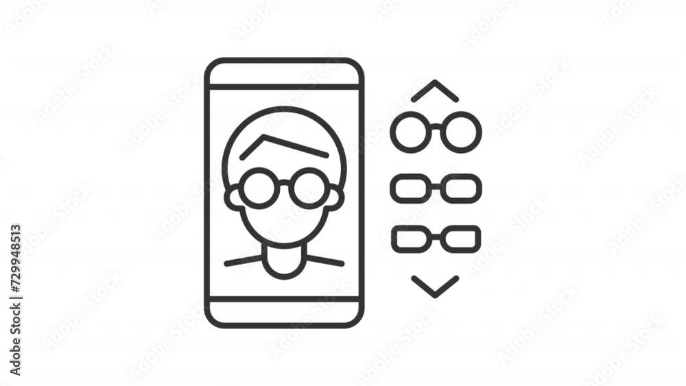 Eye care animation set. Vision protection animated line icons ...