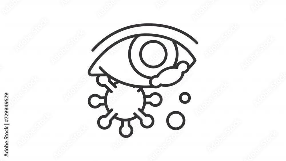 Eye Diseases Animation Set Perception Disorders Animated Line Icons Information Processing