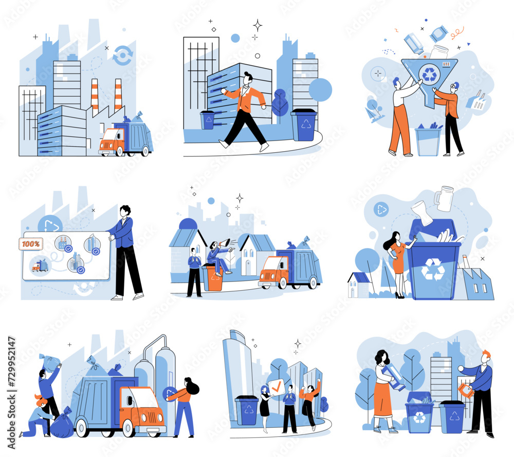 Waste disposal. Vector illustration. Waste disposal is like taking ...