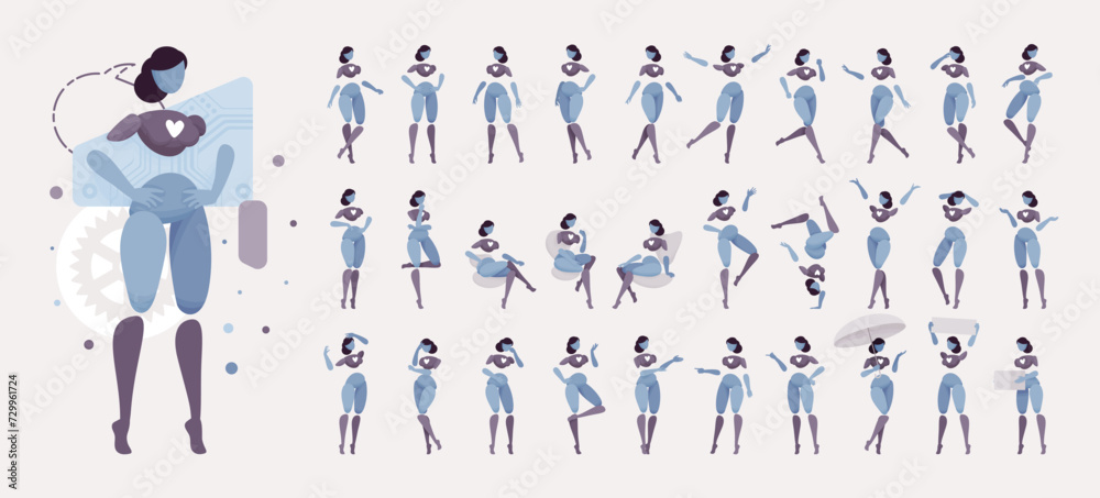 Embodied AI abstract female figure smart speaker chatbot character set ...