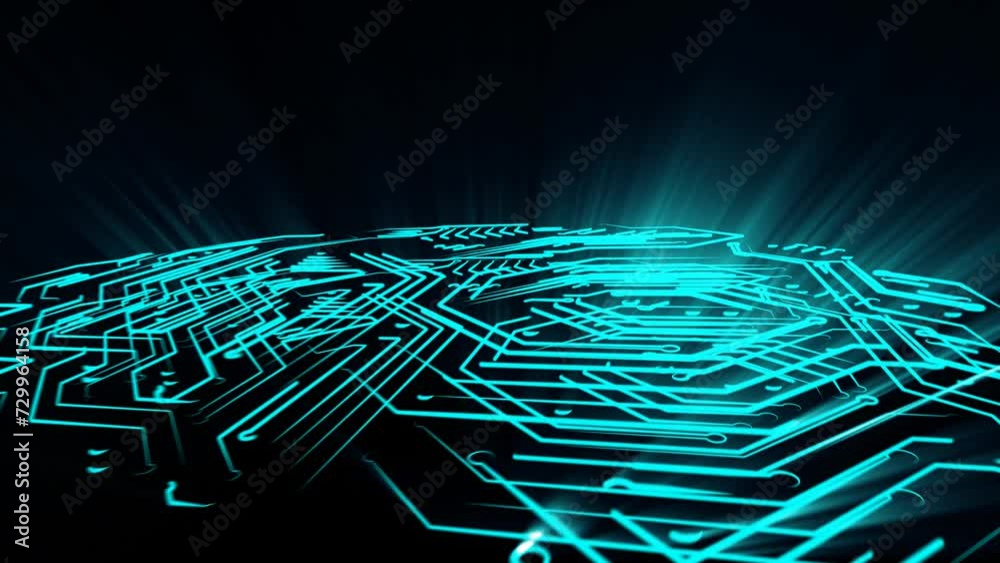 Brain animation of artificial intelligence (AI), data mining, deep ...