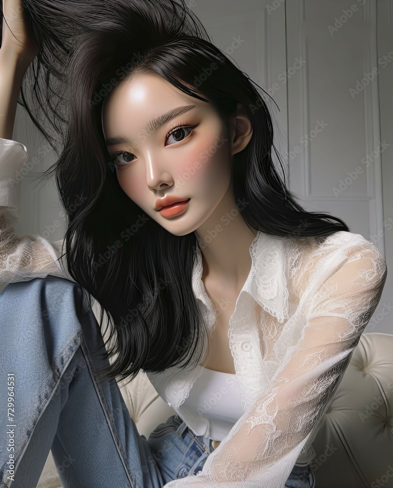 Beautiful Asian Korean K-pop K-drama fashion trending model infulencers ...