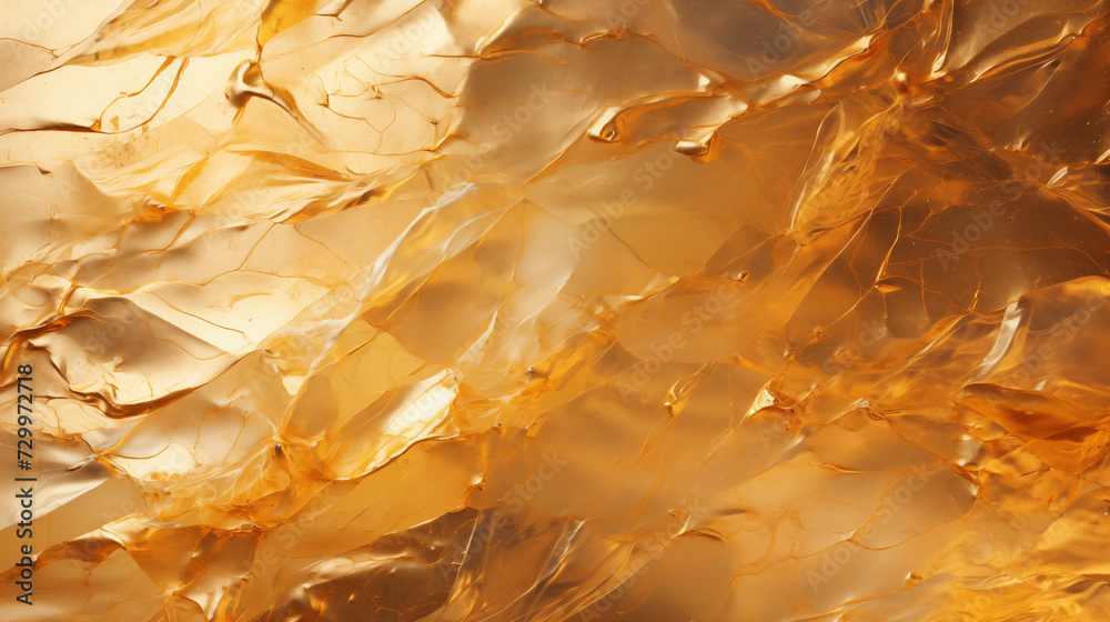 Shimmering golden mineral amber pattern. Geological yellow crystal ...