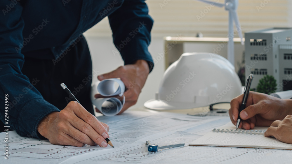 Engineer teams working together in the office. Engineer, Architect ...