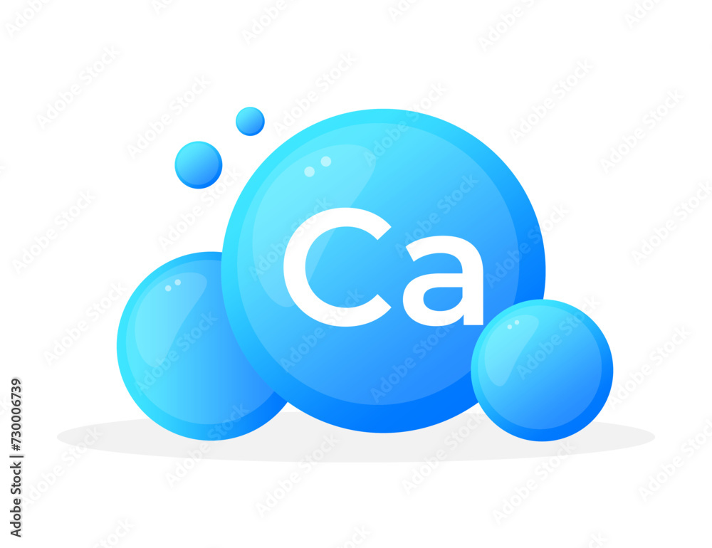 Minerals Calcium Ca and Vitamin for health. Chemical element of ...