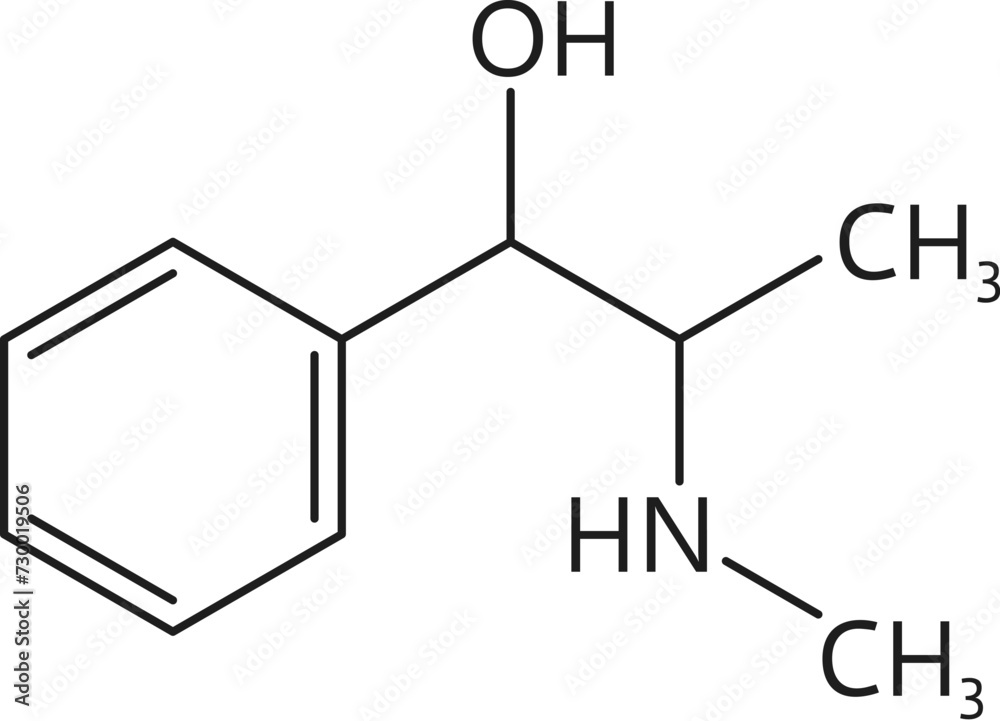 Pseudoephedrine drug molecule formula and chemical structure, vector ... Pseudoephedrine drug molecule formula and chemical structure, vector ...