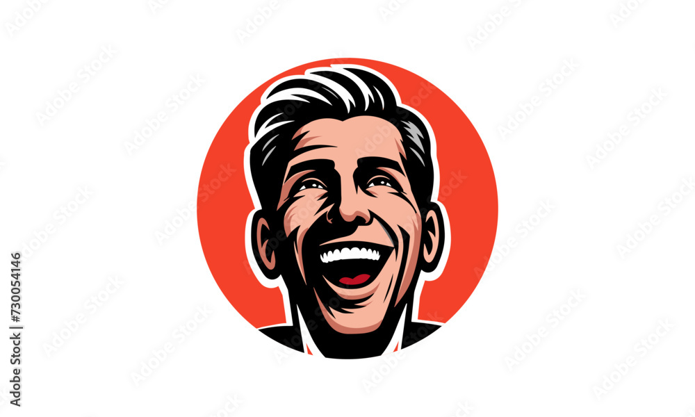 Vetor de mascot logo of laughing man ,mascot logo for streamers ...