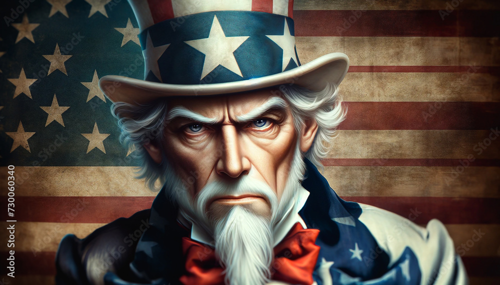 Painting of the Uncle Sam character, a symbol of patriotic appeal and ...