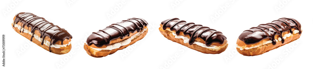 Eclair vector set isolated on white background Stock Vector | Adobe Stock