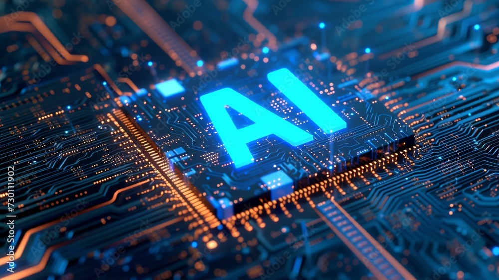 motherboard with ai written on it. Concept AI (Artificial Intelligence ...