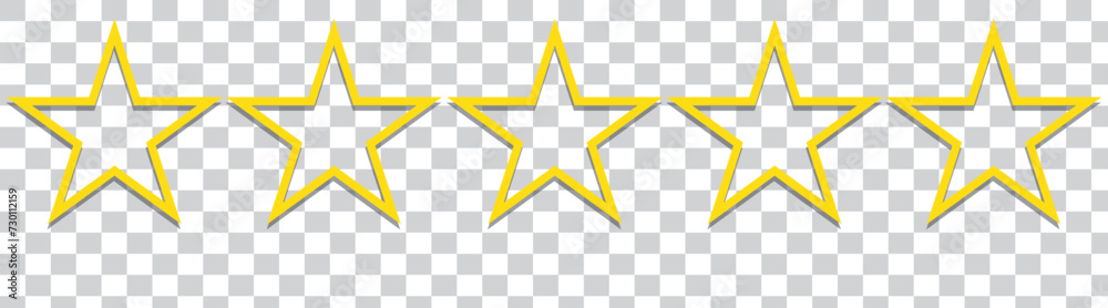 Star icon collection. Blank star vector icons set with shadow. Black ...