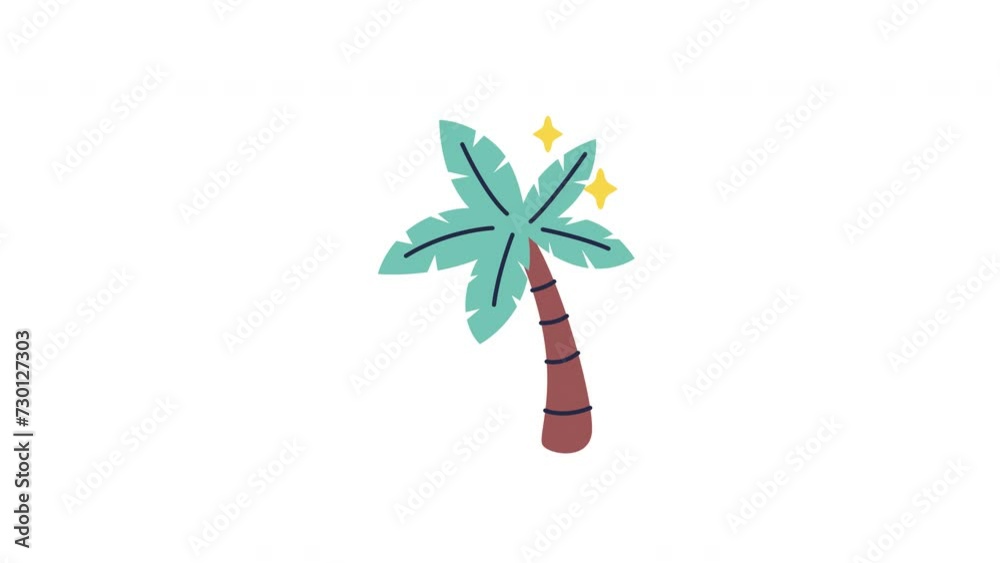 Vidéo Stock coconut tree animation with looping , 4k resolution, and ...