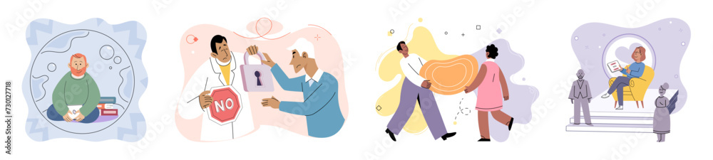 Social relationship vector illustration. Human relationships shape our ...