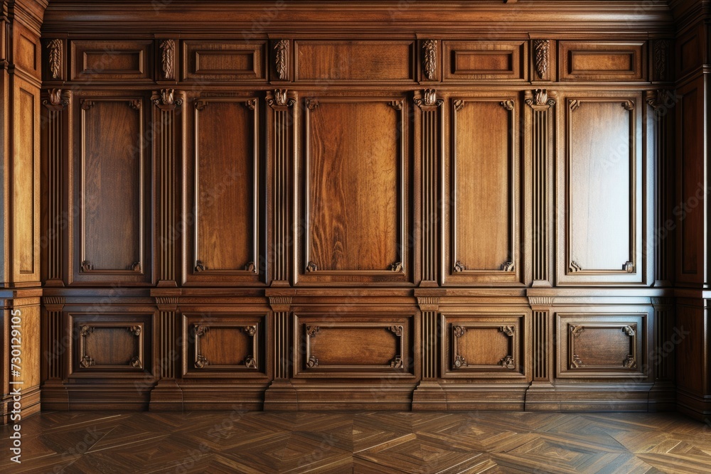 Classic Elegance: Luxury Wood Paneling Background with Frame Pattern ...