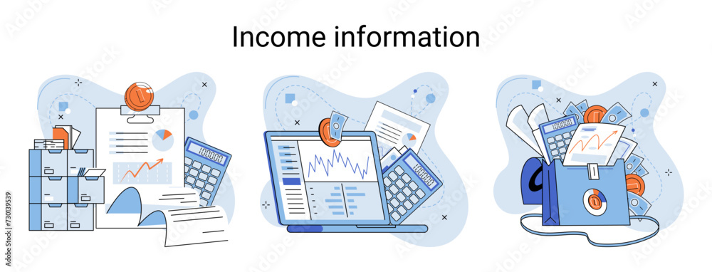 Compensation vector illustration. Income, currency dedication ...