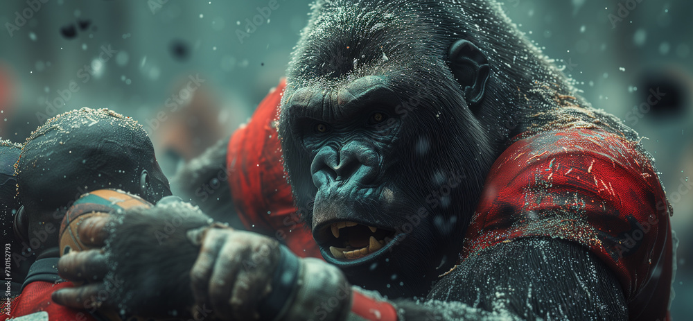 Gorillas as athlets, from boxing rings to gymnastics mats, in realistic ...