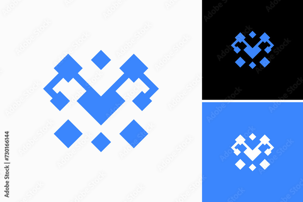 letter M pixel data logo vector premium sign template Stock Vector ...