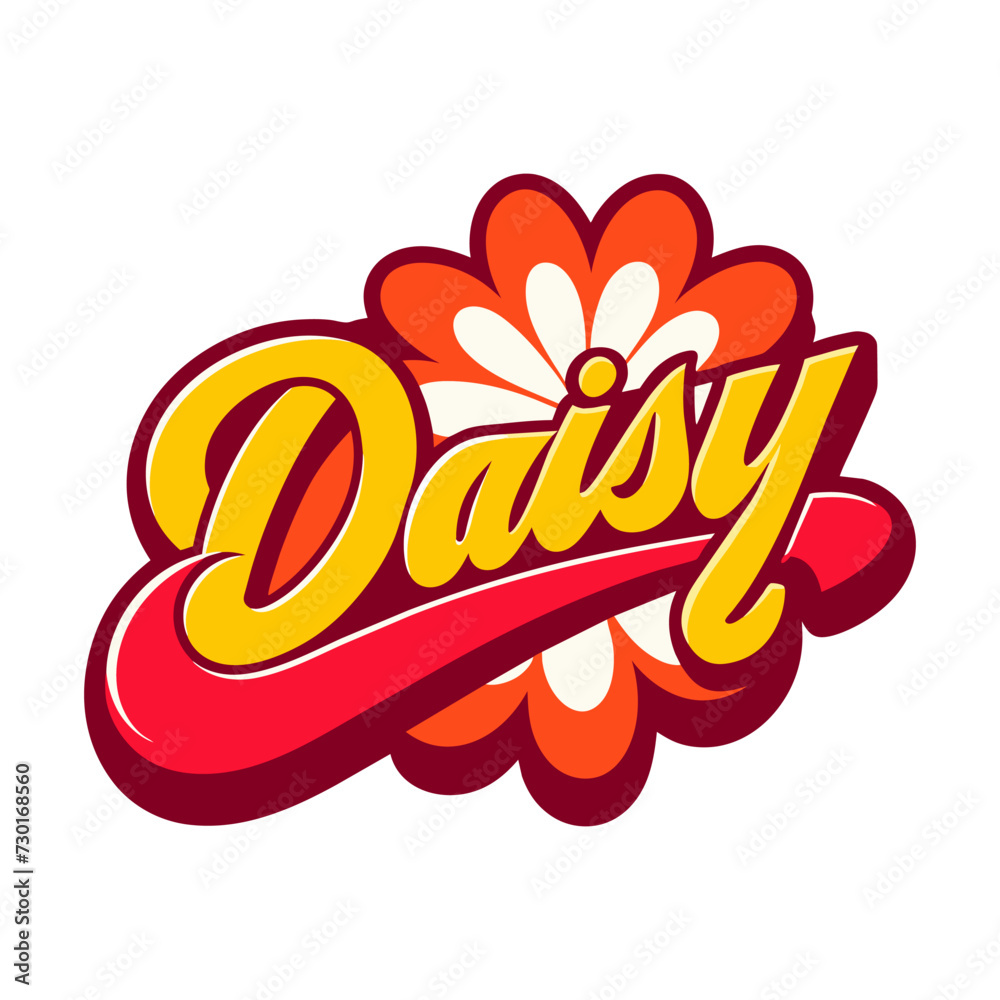 The word DAISY in street art graffiti lettering vector image style on a ...