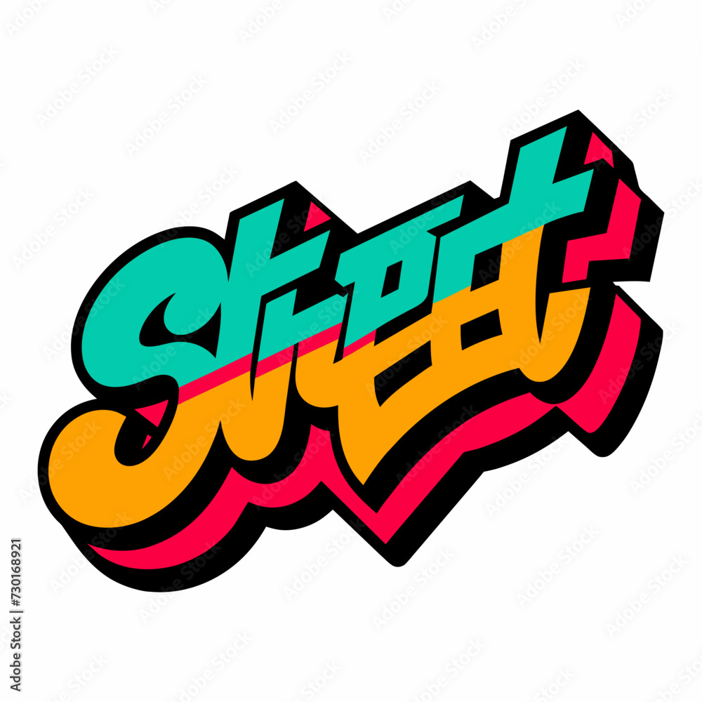 The word STREET in street art graffiti lettering vector image style on ...
