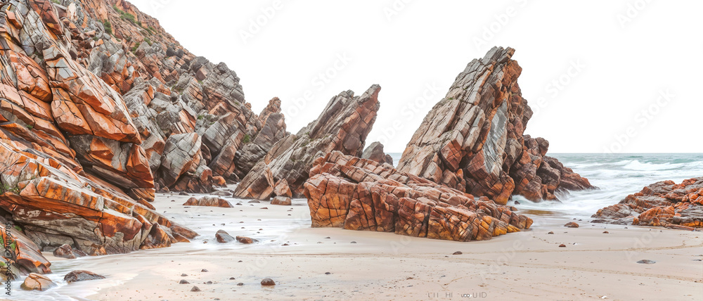 sea arch or sea cave rock stone at sea beach removed original sky for ...