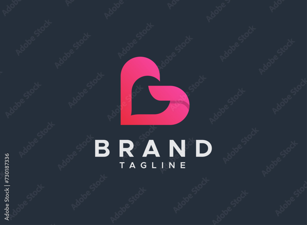 Introducing our captivating "Letter G Love" logo design template, this ...