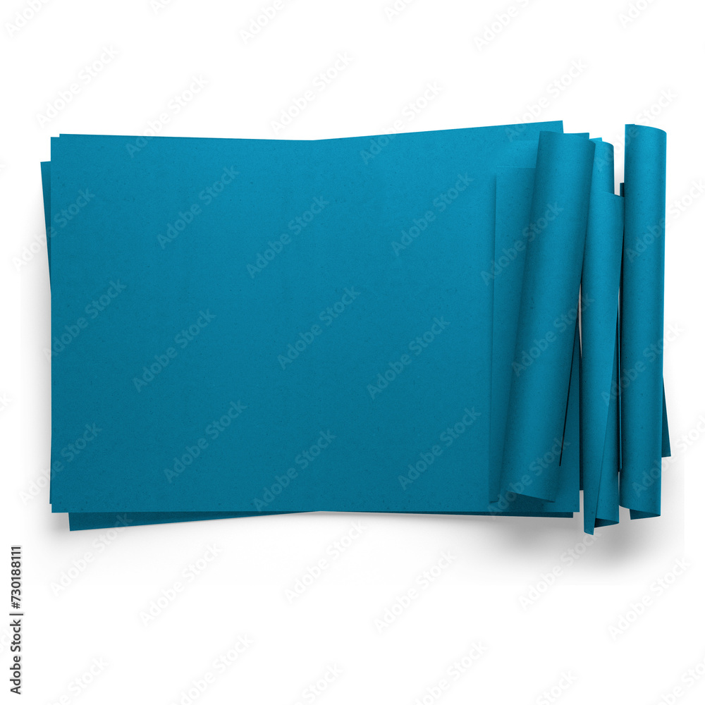 Realistic blue print paper isolated on transparent background.fit ...