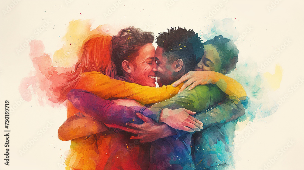 concept of Belonging Inclusion Diversity Equity DEIB, group of colorful ...
