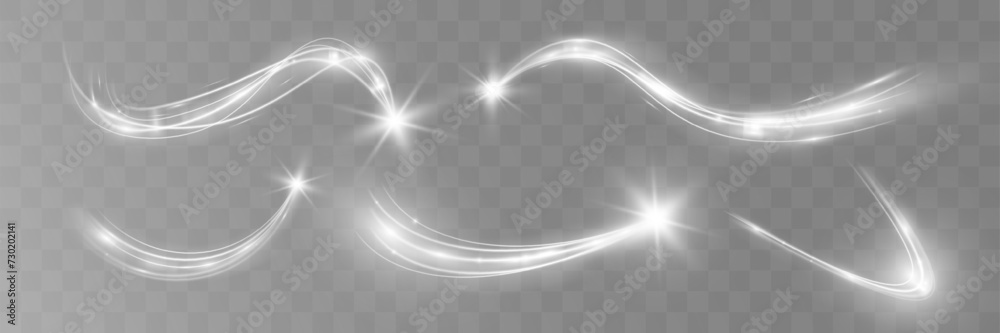 Light white wave and spotlight shine effect,glow line sparkle shine ...