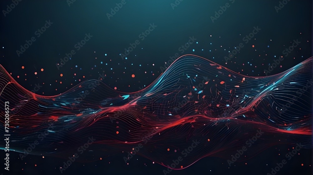 abstract background with lines, Particles of abstract technology ...