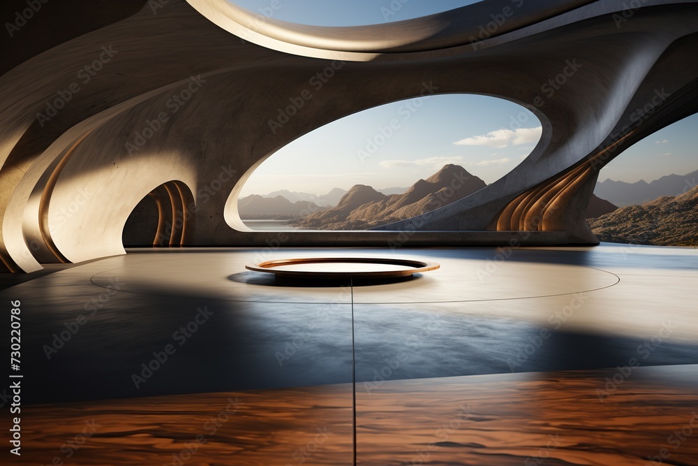 Futuristic architecture with fluid design, organic shapes and curved ...