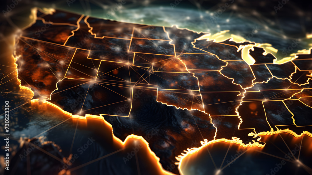 A global Network connection map of North America from Space, Planet ...