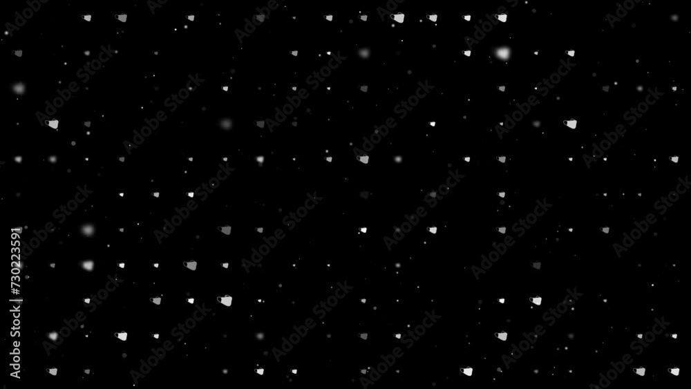 Template animation of evenly spaced mask symbols of different sizes and ...