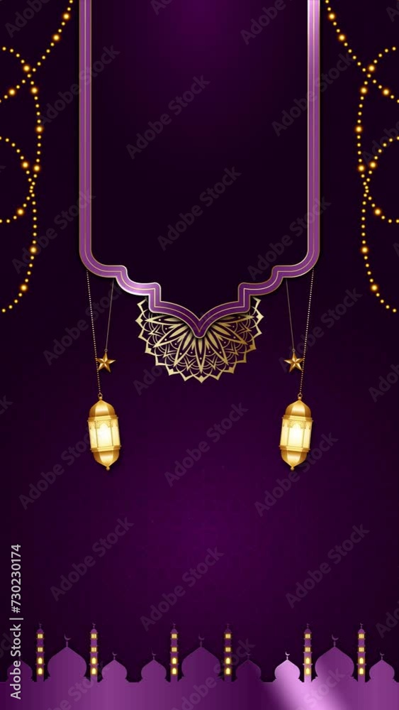 animated purple islamic ramadan background , muslim design video ...