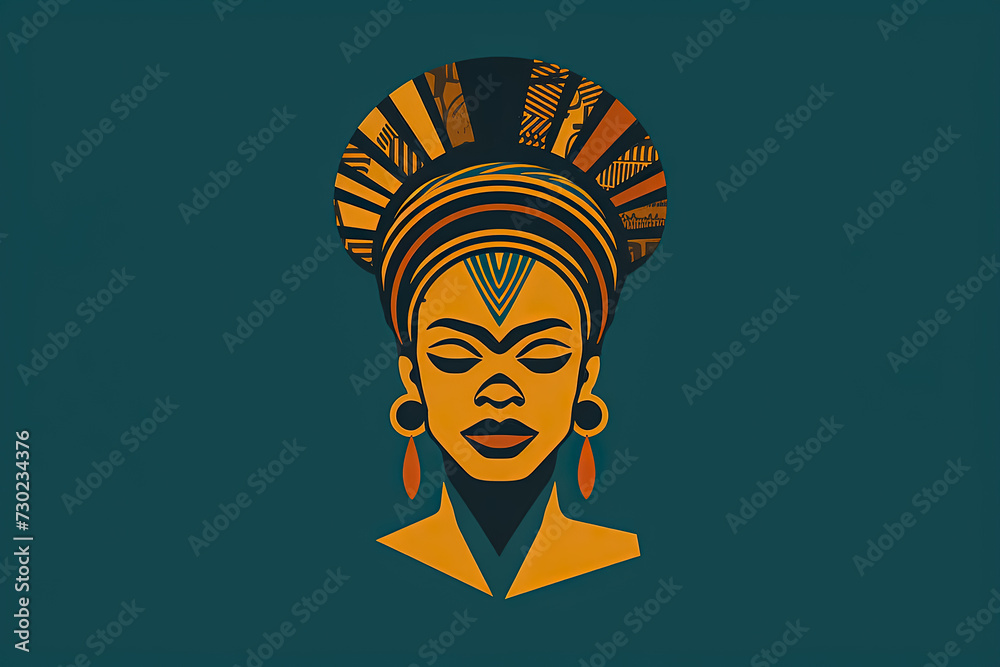 an iconic African woman logo Stock Illustration | Adobe Stock