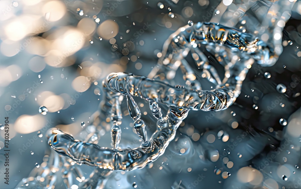 Transparent water droplet dna helix - scientific research and molecular ...