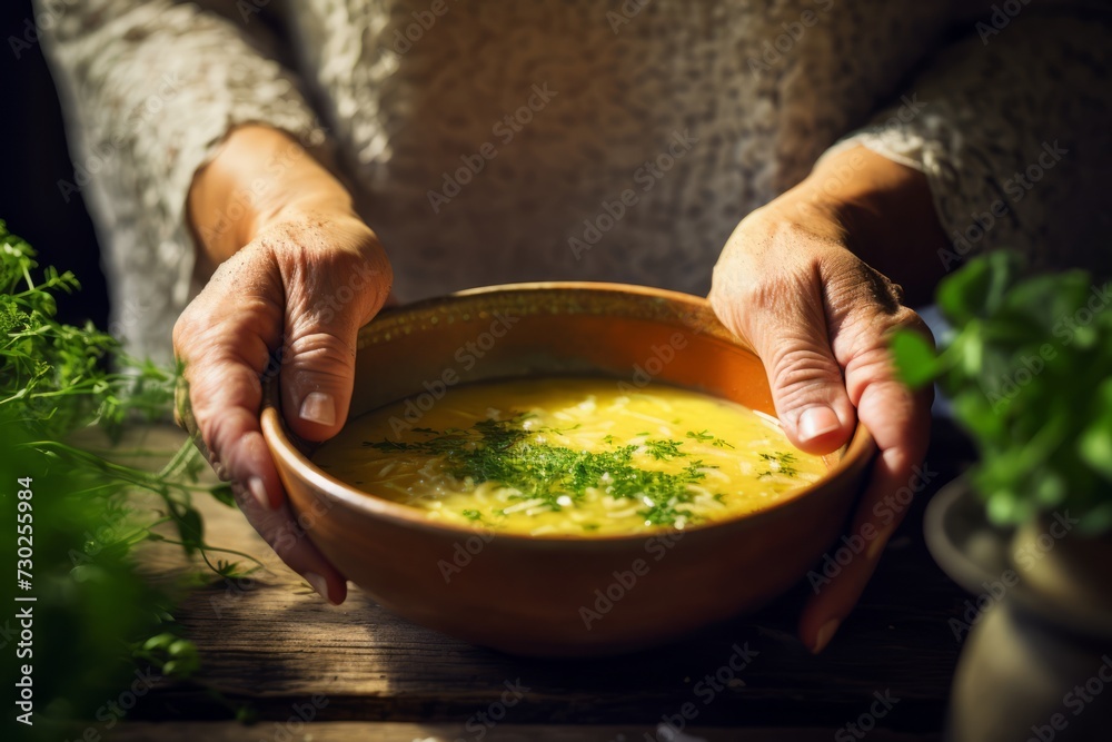 A close up of hands preparing a nourishing bowl of anti inflammatory ...