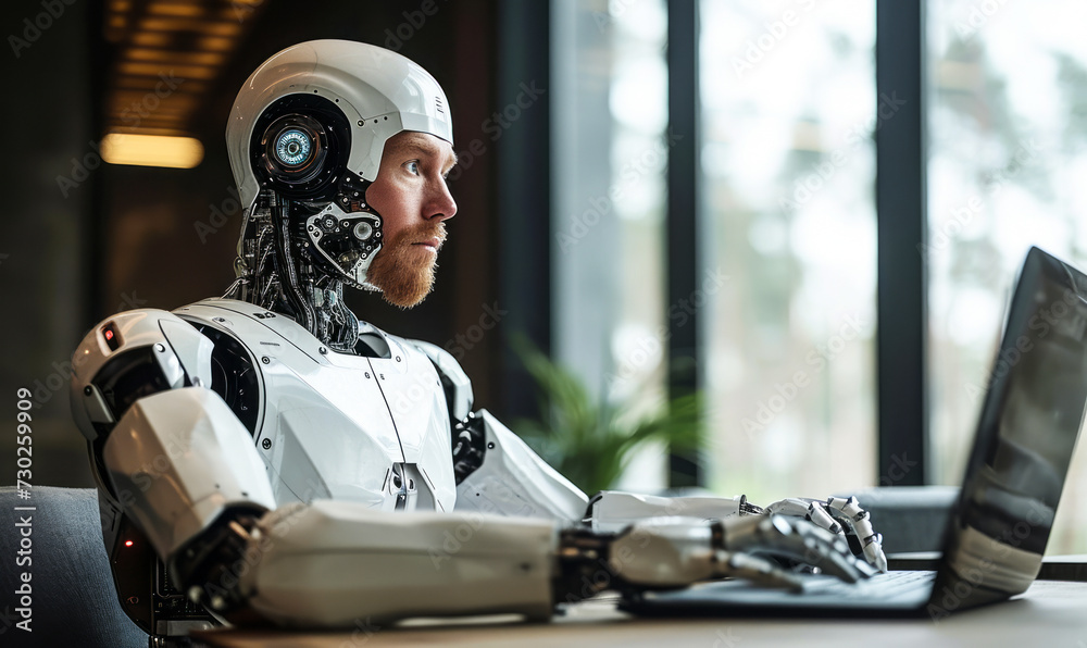 Professional consultation between human executive and robot in modern ...