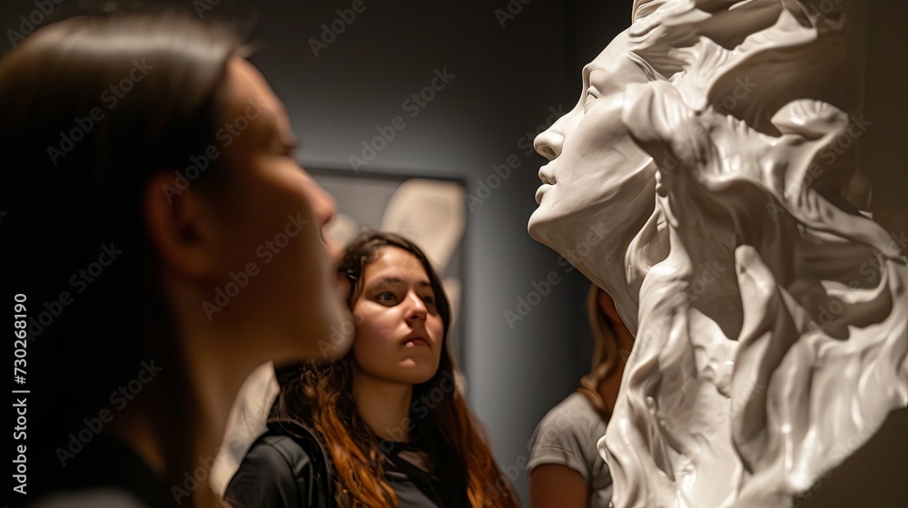 Showcase the awe-inspiring expressions of a group gathered around a ...