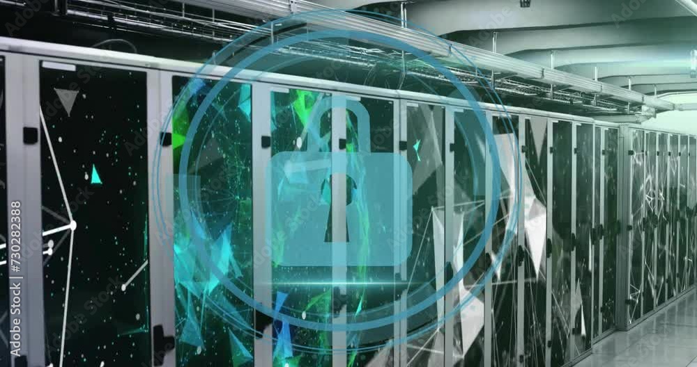 Vidéo Stock Animation Of Cyber Security Text Circular Scanner With