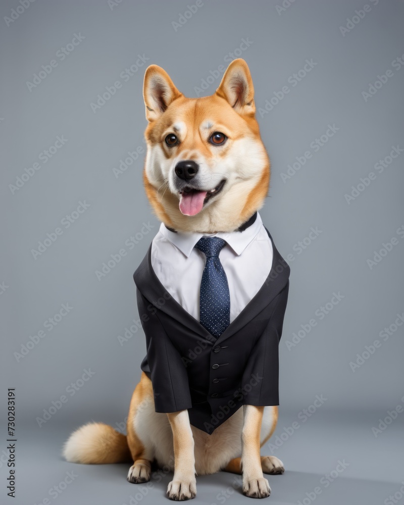 Professional Dog Business Suit Illustration: Canine Corporate Attire ...