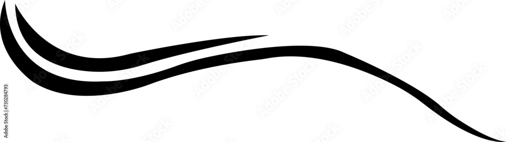 Curved stripes calligraphy element vector calligraphy sea wave ...