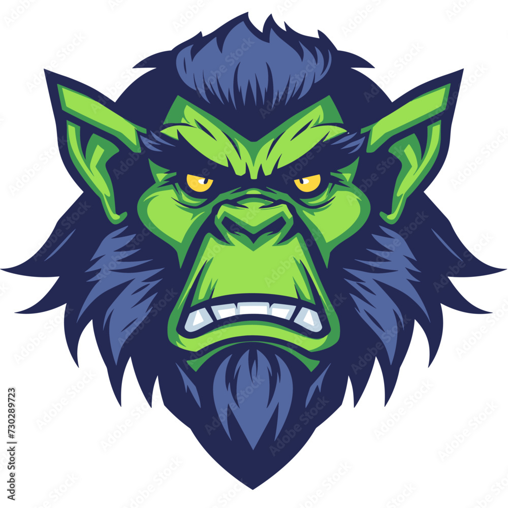 Esport vector logo troll, icon, sticker, symbol, head, monster, orc ...