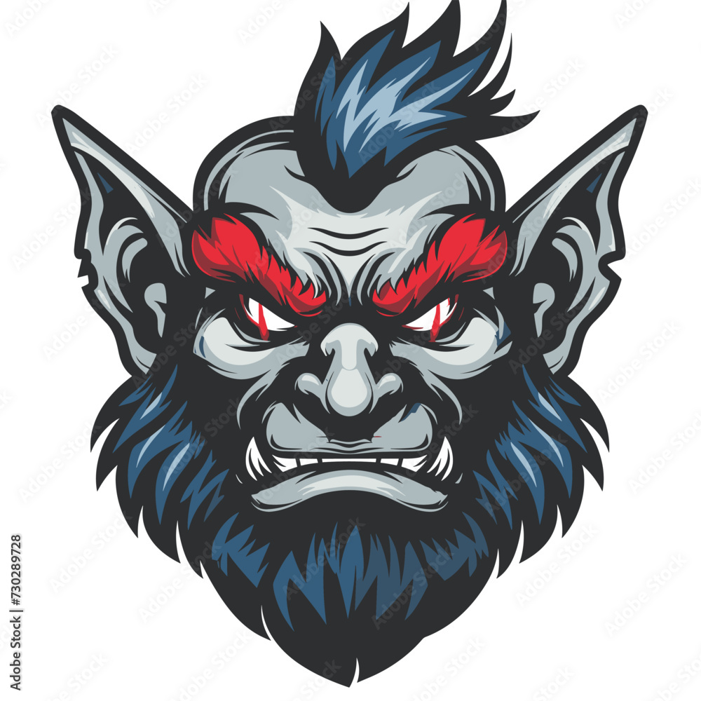 Esport vector logo troll, icon, sticker, symbol, head, monster, orc ...